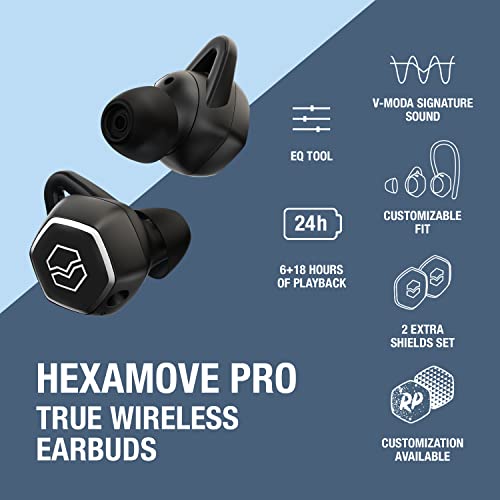 V-MODA Hexamove Pro, Wireless Earbuds - Black (HEXM-PR-BK)