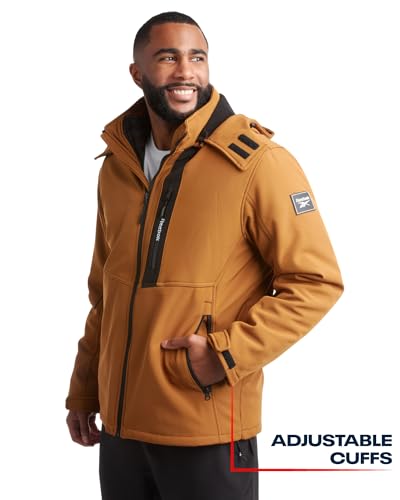 Reebok Men's Winter Coat –Softshell Jacket with Removable Puffer Coat – System Ski Jacket for Men (M-XXL), Size Medium, Timber