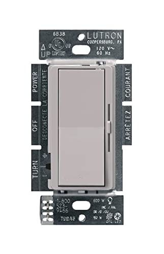 Lutron DVCL-153PR-GR 150W Single or 3-Way CFL/LED Halogen and Incandescent Digital Dimmer, Gray