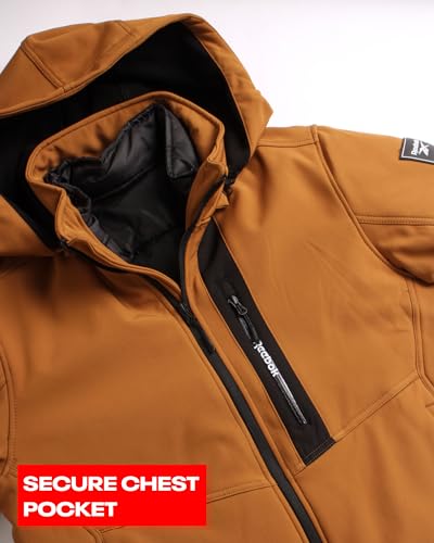 Reebok Men's Winter Coat –Softshell Jacket with Removable Puffer Coat – System Ski Jacket for Men (M-XXL), Size Medium, Timber