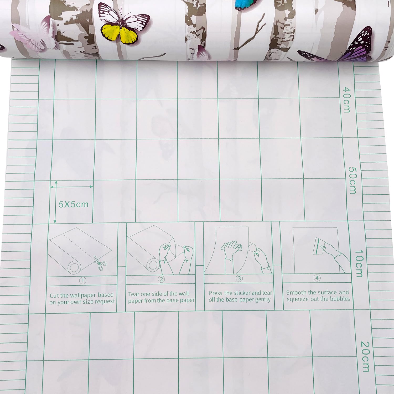 Yifely Colorful Butterfly Furniture Paper Decorative Vinyl Self Adhesive Shelf Drawer Liner 17x118 Inch