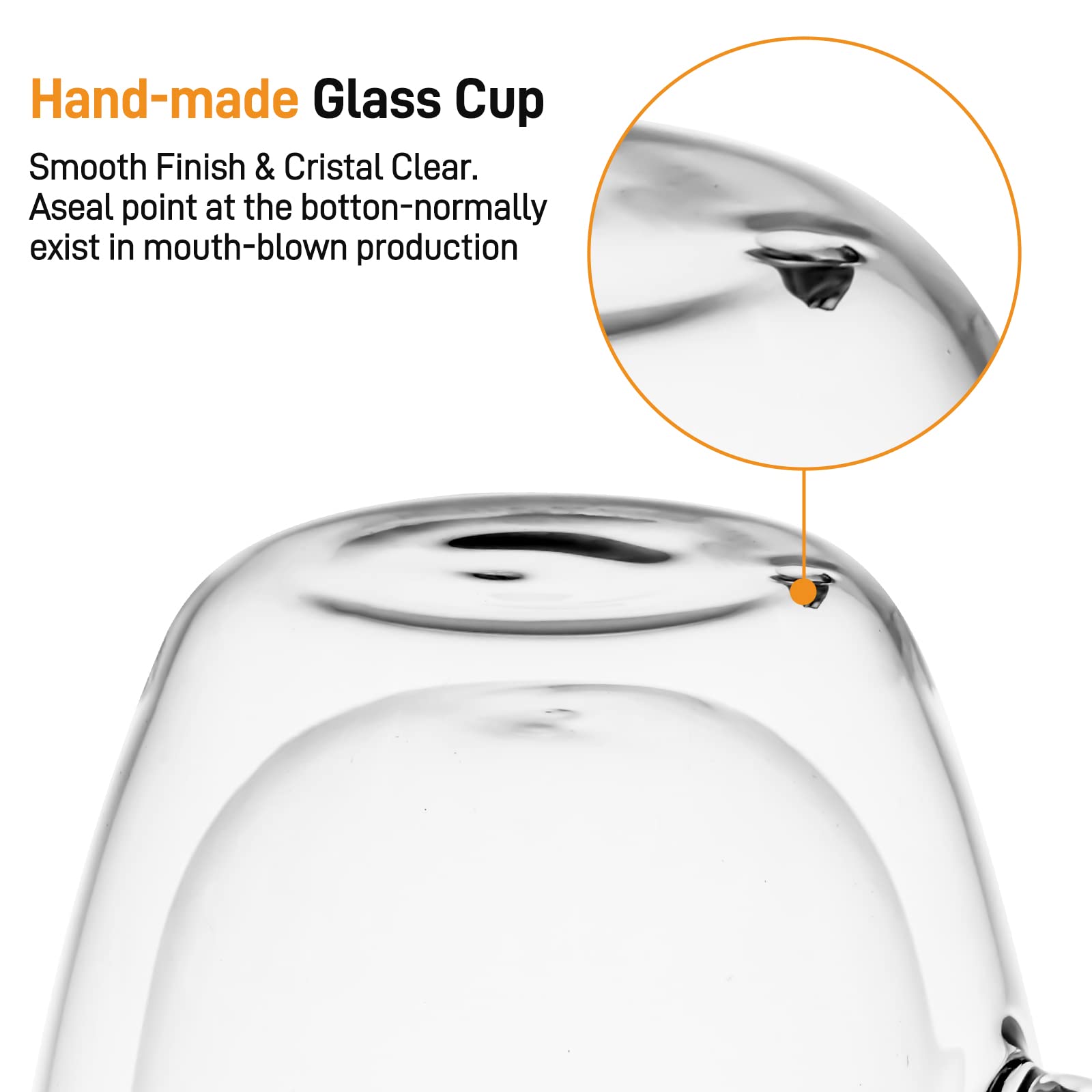 Dyserbuy Double Wall Glass Coffee Mugs Set of 4, 8.5oz Insulated Espresso Cups Coffee Cups, Drinking Glasses with Handle, Perfect for Latte,Cappuccino,Hot Chocolate,Tea and Juice
