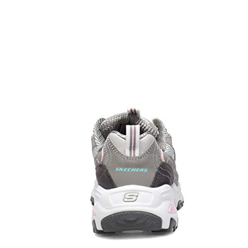 Skechers Women's D'Lites Sneaker, Gray/Light Pink, 7