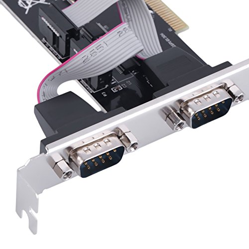 axGear 2 Ports Dual Bidirectional RS-232 DB9 9-pin Serial Port to PCI I/O Card Adapter
