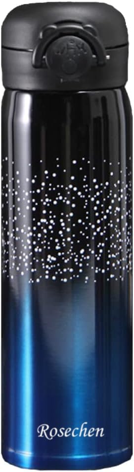Water Bottle Thermoses Starry Sky, Thermal Vacuum Cups for Hot and Cold Drinks, BPA Free Stainless Steel Insulated Leak-proof Flask for Boys and Girls School Kids Indoor Outdoor Sports(17 oz Blue)