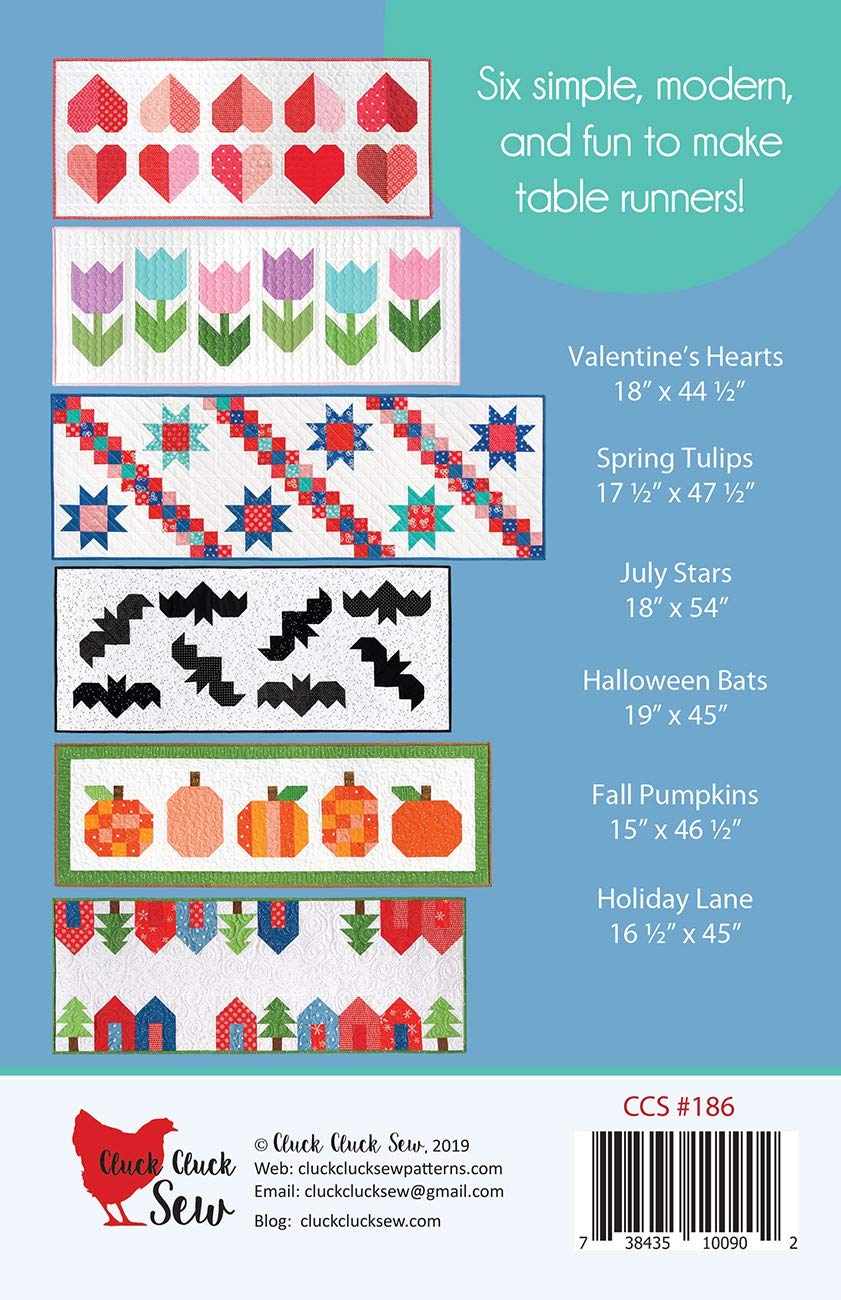 Modern Holiday Table Runners Patterns by Cluck Cluck Sew - - #186