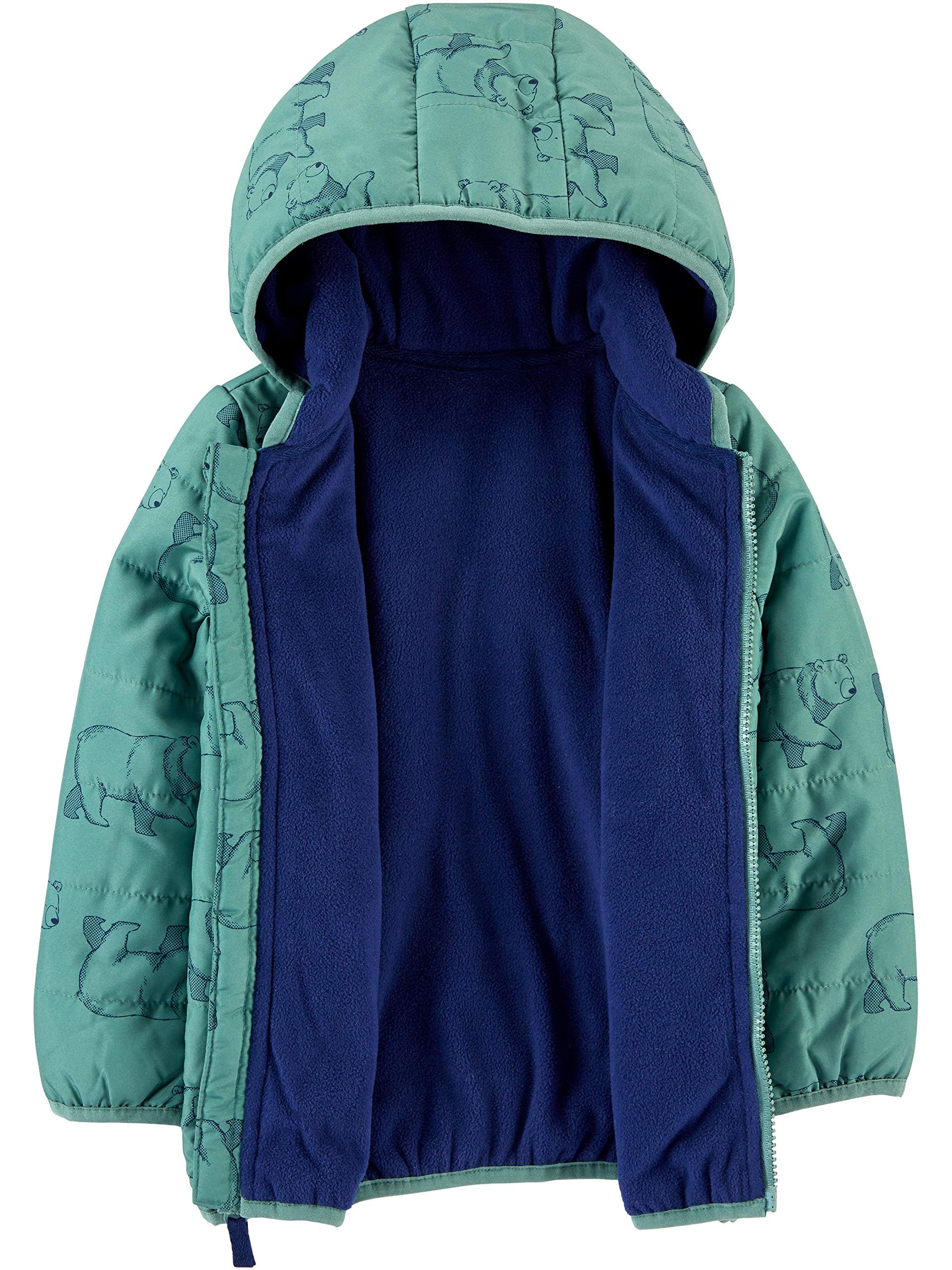 Simple Joys by Carter's Baby Boys' Puffer Jacket, Green Bear, 3T