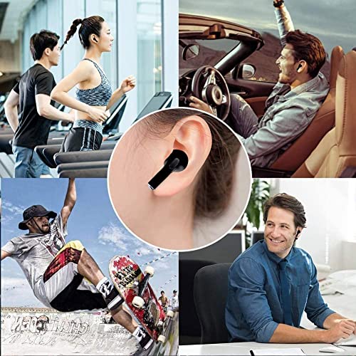 QiTooMar Mini Wireless Earbuds for Men/Women, Waterproof Sports Bluetooth Headphones, Stereo Noise Canceling in-Ear Headset Buds Earphones, 24Hours Support for Smartphone(Black)
