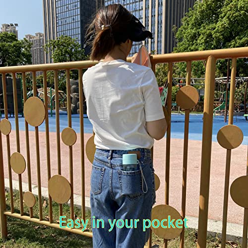 SEAYIN 12oz Kids Small Water Bottle for School Lunch Plastic Reusable Juice Cute Mini Crunch Cups Portable Cereal Refillable Milk Mug for Smoothie Coffee Tea Snacks Drinks Beverage (350ml, Blue Pink)