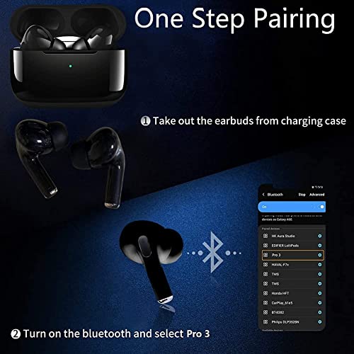 QiTooMar Mini Wireless Earbuds for Men/Women, Waterproof Sports Bluetooth Headphones, Stereo Noise Canceling in-Ear Headset Buds Earphones, 24Hours Support for Smartphone(Black)
