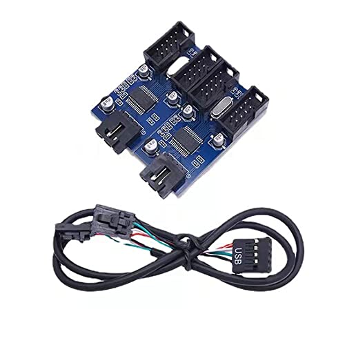 Nest Warehouse 9Pin USB Header Splitter Male 1 to 4 Female Extension USB 2.0 Motherboard USB 2.0 Adapter, Converter MB USB Adapter 9Pin Internal USB Hub Port Multiplier