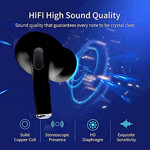 QiTooMar Mini Wireless Earbuds for Men/Women, Waterproof Sports Bluetooth Headphones, Stereo Noise Canceling in-Ear Headset Buds Earphones, 24Hours Support for Smartphone(Black)