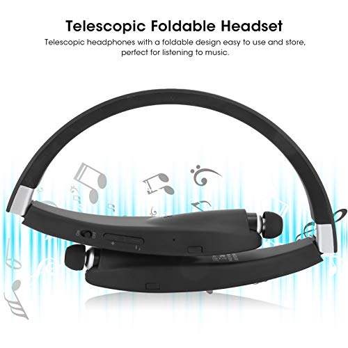 SX‑991 Bluetooth Headset, Bluetooth 5.0 Neckband Headphones Foldable Sports Earphone with Retractable Earbuds, for Home Office,Video Conference, with Carry Case