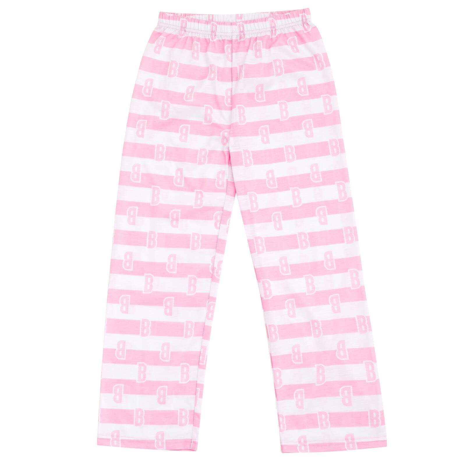 Barbie Little Girls Pajama Shirt Pants and Slippers 3 Piece Pink 7-8