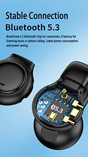 Wireless Ear Clip Earbuds Bluetooth Open Ear HiFi Stereo Sound Waterproof Bluetooth Bone Conduction Earbuds Long Battery Life for Cycling,Driving,Working