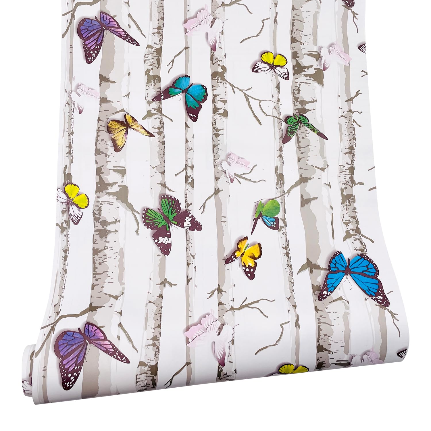 Yifely Colorful Butterfly Furniture Paper Decorative Vinyl Self Adhesive Shelf Drawer Liner 17x118 Inch