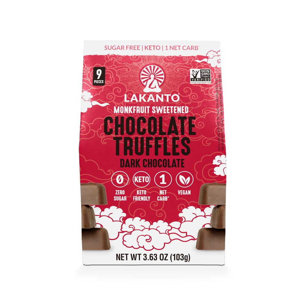 Lakanto Sugar Free Chocolate Truffles - Sweetened with Monk Fruit, Keto Diet Friendly, Vegan, 1 Net Carb, Creamy, Smooth, Delicious (Original - Pack of 1)