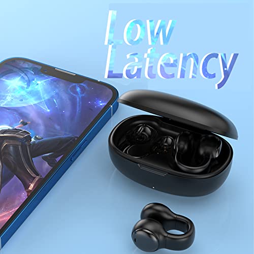 Wireless Ear Clip Earbuds Bluetooth Open Ear HiFi Stereo Sound Waterproof Bluetooth Bone Conduction Earbuds Long Battery Life for Cycling,Driving,Working