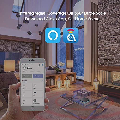 WiFi Smart IR Remote Controller with Alexa Built-in, Voice Control Smart Home/Avatar Controls/Infrared Device, Avacube IR Blaster for TV, STB, DVD, AC, Fan(AI Voice Hub)