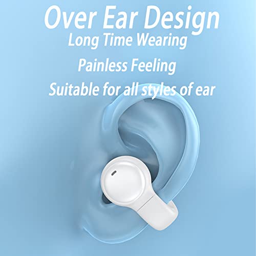 Wireless Ear Clip Earbuds Bluetooth Open Ear HiFi Stereo Sound Waterproof Bluetooth Bone Conduction Earbuds Long Battery Life for Cycling,Driving,Working