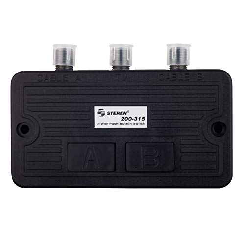 Network Switch - Coax Splitter 2 Way - Antenna Splitter - Manual Transfer Switch - Coax Cable Splitter 2 Way - Coaxial Cable Adapter For TV - 2 Way Coax AB Switch For TV - 1 Pack - STEREN 200-315