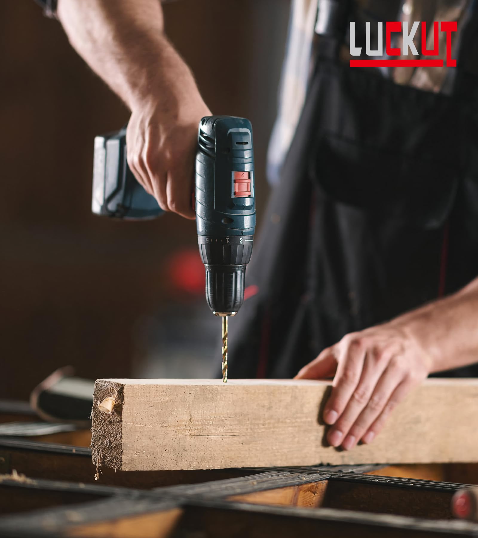 LUCKUT Cobalt Drill Bit Set- 13Pcs M35 High Speed Steel, Twist Jobber Length for Metal, Cast Iron and Wood Plastic with Metal Indexed Storage Case, 1/16"-1/4"