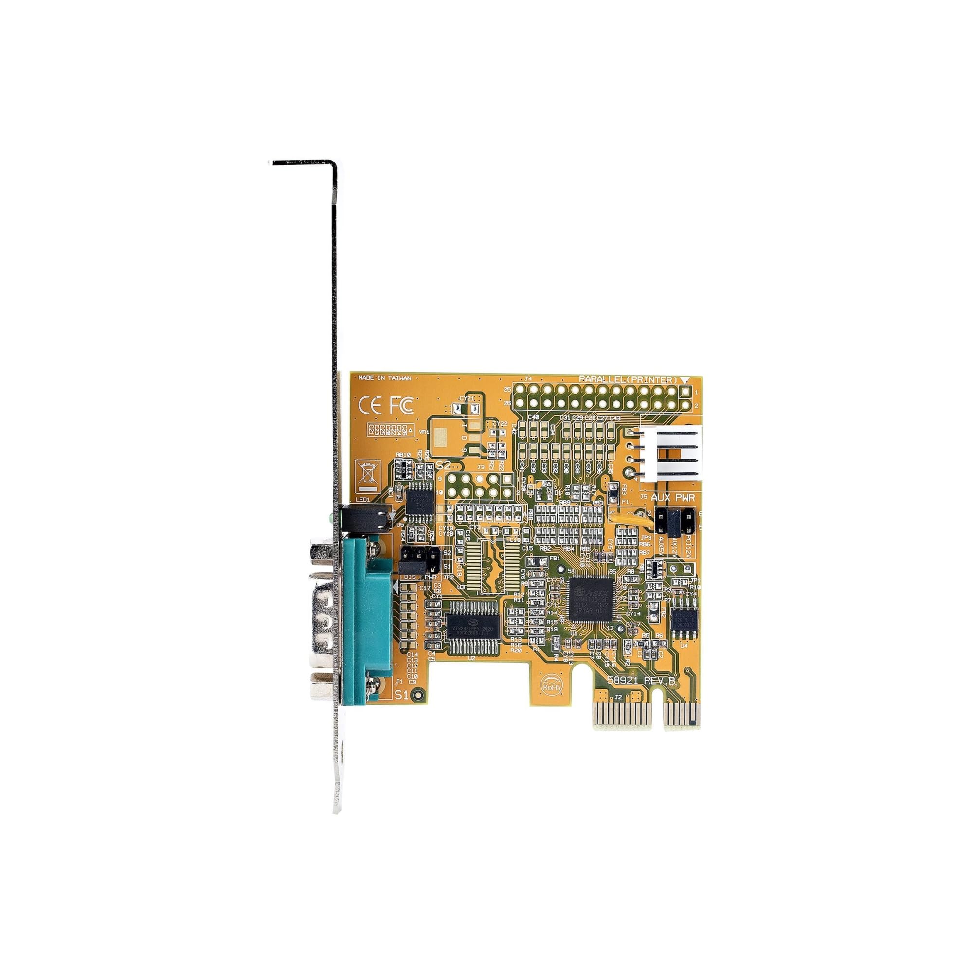 StarTech.com 1-Port PCI Express Serial Card, PCIe to RS232 (DB9) Serial Interface Card, PC Serial Card, 16C1050 UART, Standard/Low Profile Brackets, COM Retention, Windows/Linux, TAA
