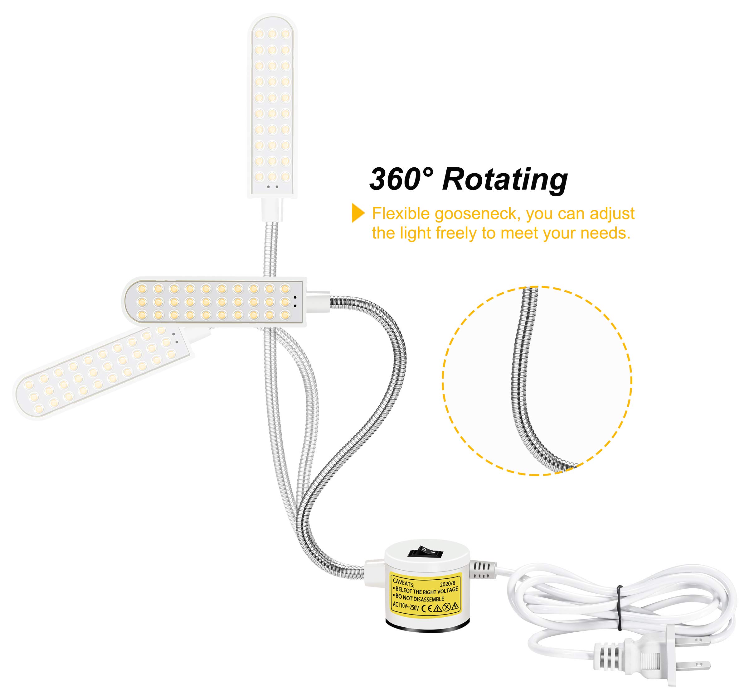 Amazing power Sewing Machine Light LED Flexible Gooseneck Work Lamp with Magnetic Mount Base for Workbench Lathe Drill Press