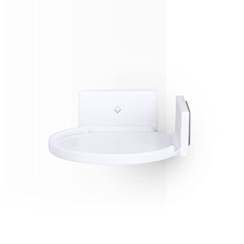 BRAINWAVZ 4β Small Floating Shelf, Adhesive & Screw in, for Bluetooth Speakers, Cameras, Plants, Toys, Books & More, Easy to Install Shelves Wall Mount (White)
