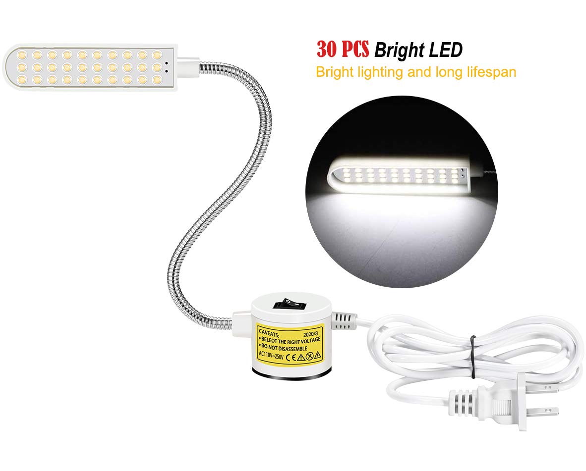 Amazing power Sewing Machine Light LED Flexible Gooseneck Work Lamp with Magnetic Mount Base for Workbench Lathe Drill Press