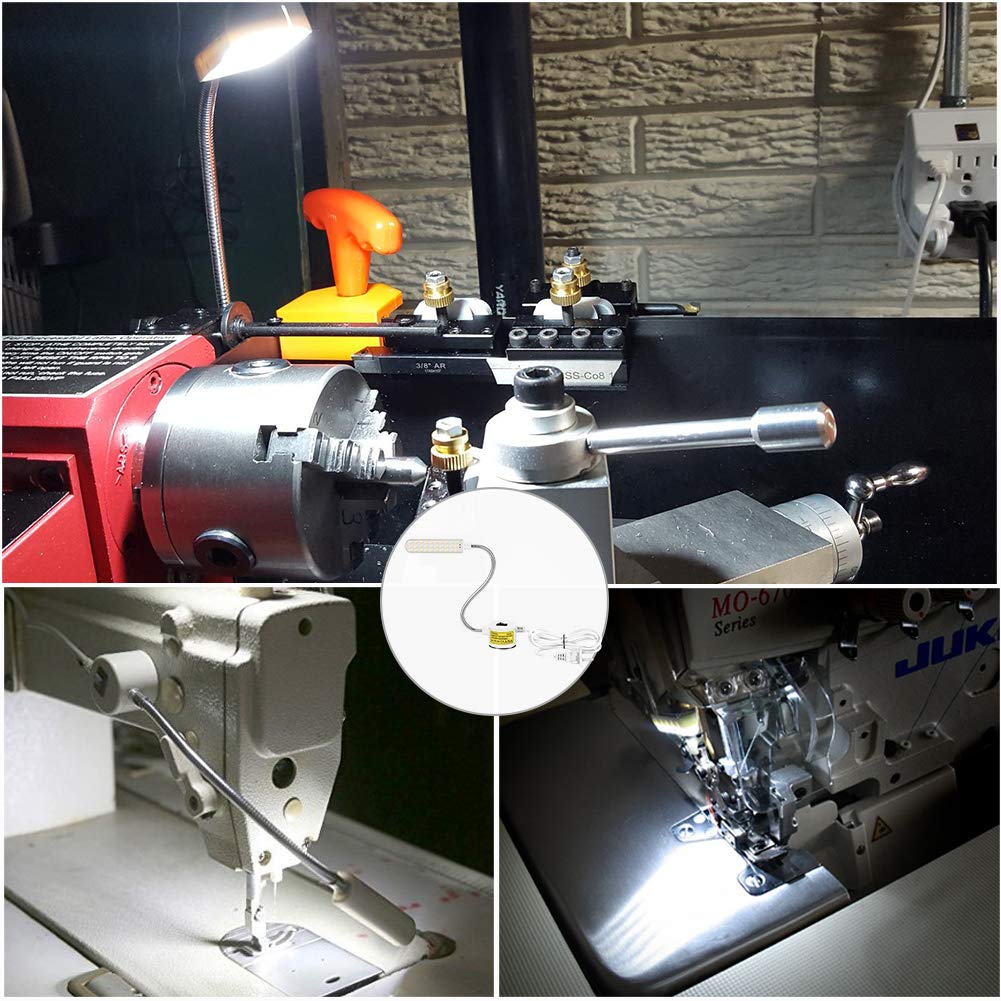 Amazing power Sewing Machine Light LED Flexible Gooseneck Work Lamp with Magnetic Mount Base for Workbench Lathe Drill Press