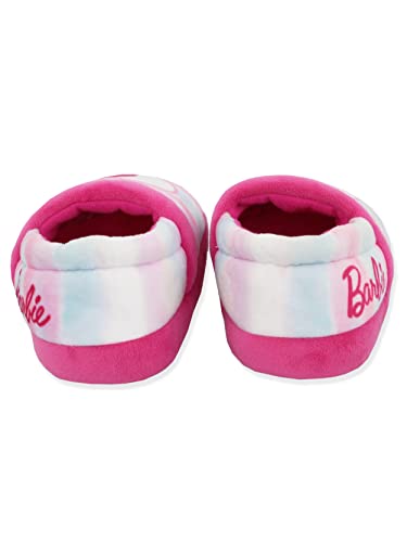 Barbie Rainbow Little Girls Plush Aline Slippers (Pink, 13-1 M US Little Kid)