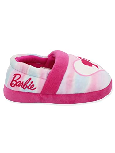 Barbie Rainbow Little Girls Plush Aline Slippers (Pink, 13-1 M US Little Kid)