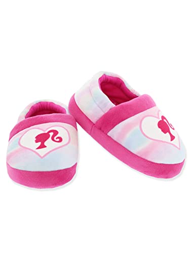 Barbie Rainbow Little Girls Plush Aline Slippers (Pink, 13-1 M US Little Kid)