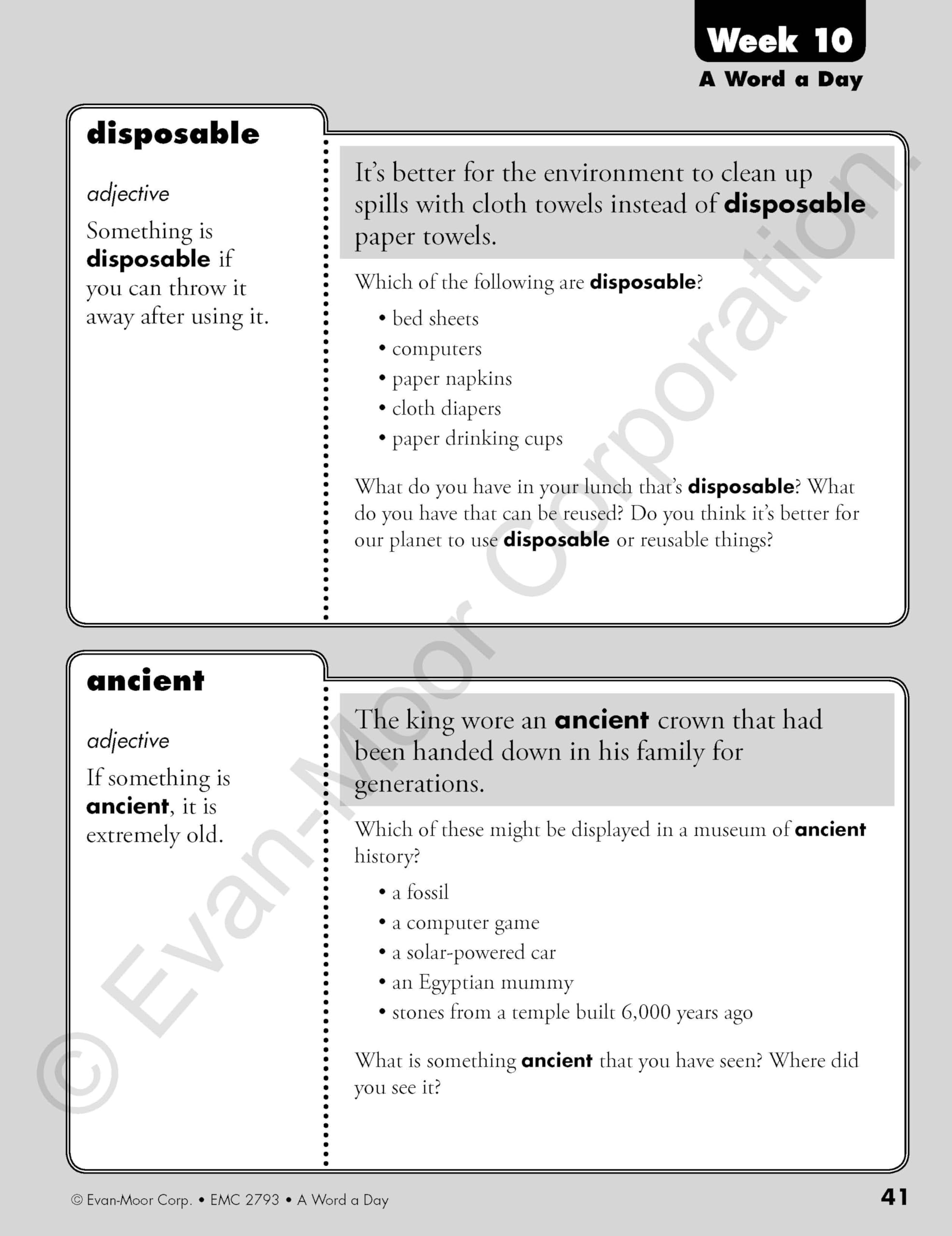 A Word a Day, Grade 3 Teacher Edition