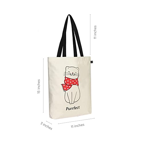 Ecoright Aesthetic Canvas Tote Bag for Women with Zipper, Tote Bag for Beach, Grocery, Travel, Work, Gym, Daily Use