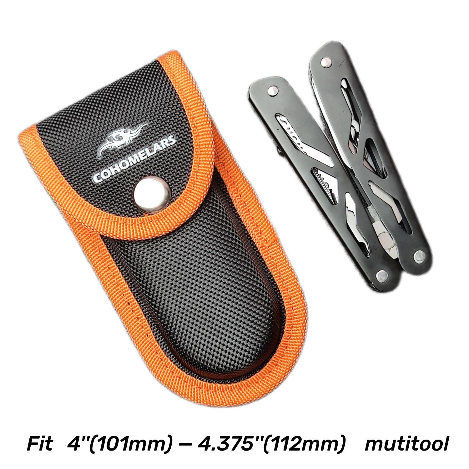 Nylon Sheath for 4''-4.25'' Multitool Knife,Horizontally Carry Knife Pouch Fits 4.25''-4.5'' Wide Folding Pocket Knife,Leatherman Tool Case,EDC Belt Holder COHOMELARS (Small Size)