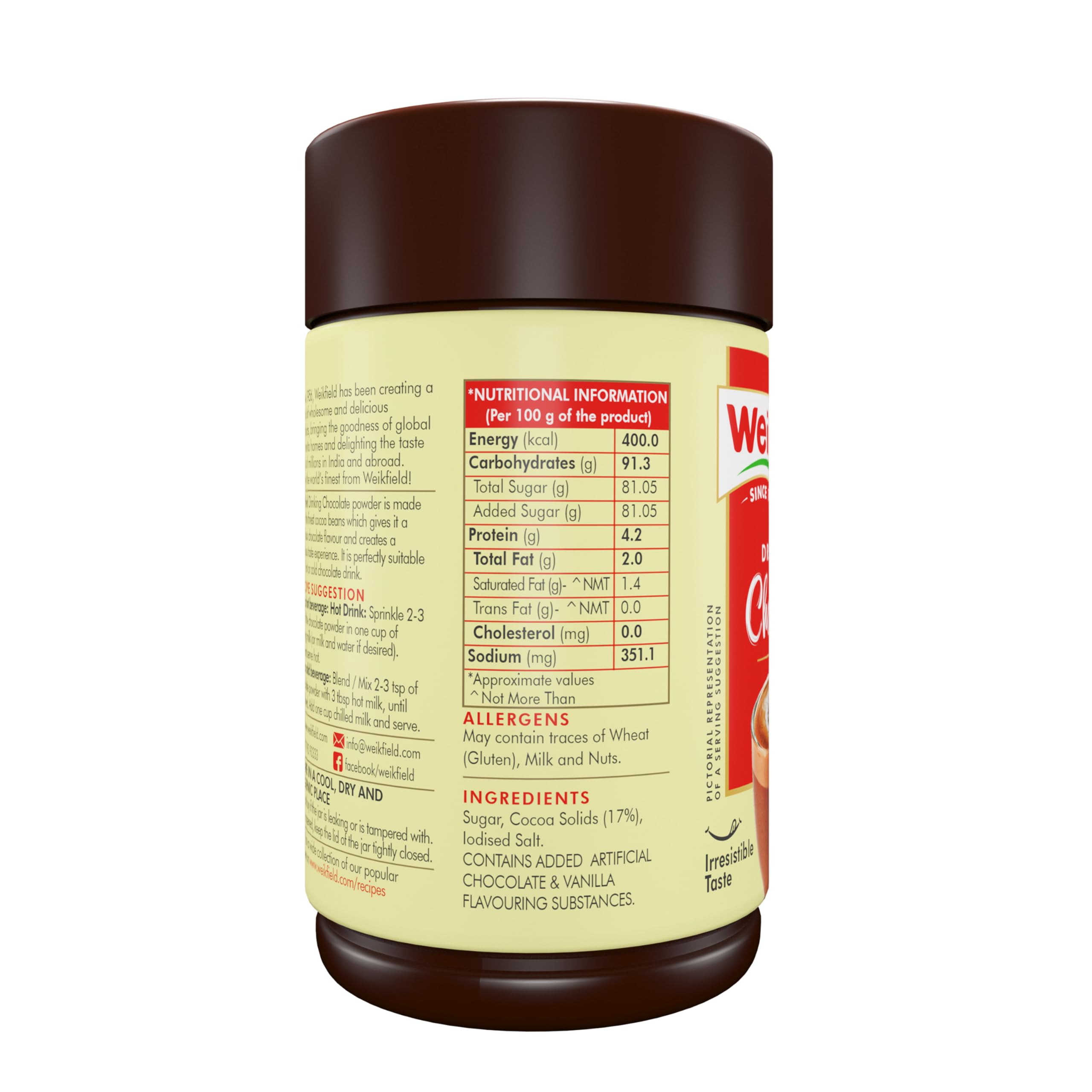 Weikfield Drinking Chocolate Powder | Made From the Finest Cocoa Beans | 200Gm (7.1 Oz)