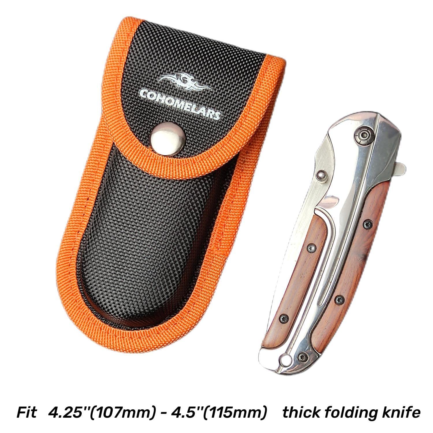 Nylon Sheath for 4''-4.25'' Multitool Knife,Horizontally Carry Knife Pouch Fits 4.25''-4.5'' Wide Folding Pocket Knife,Leatherman Tool Case,EDC Belt Holder COHOMELARS (Small Size)