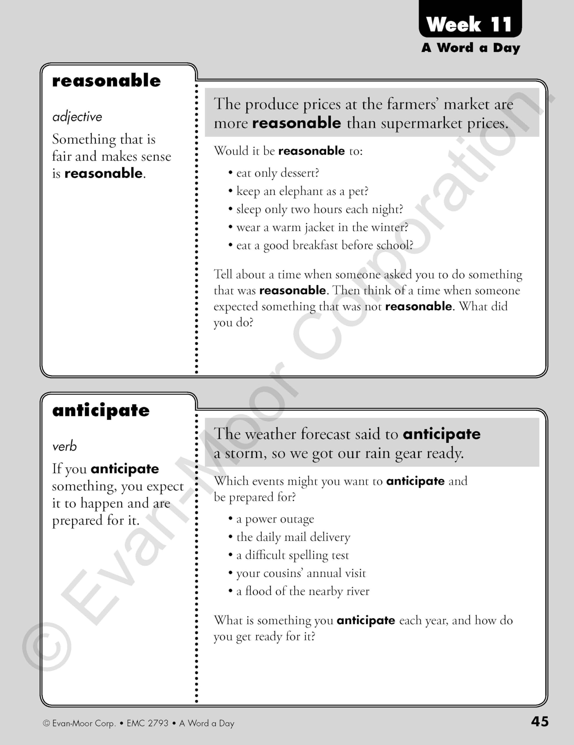 A Word a Day, Grade 3 Teacher Edition