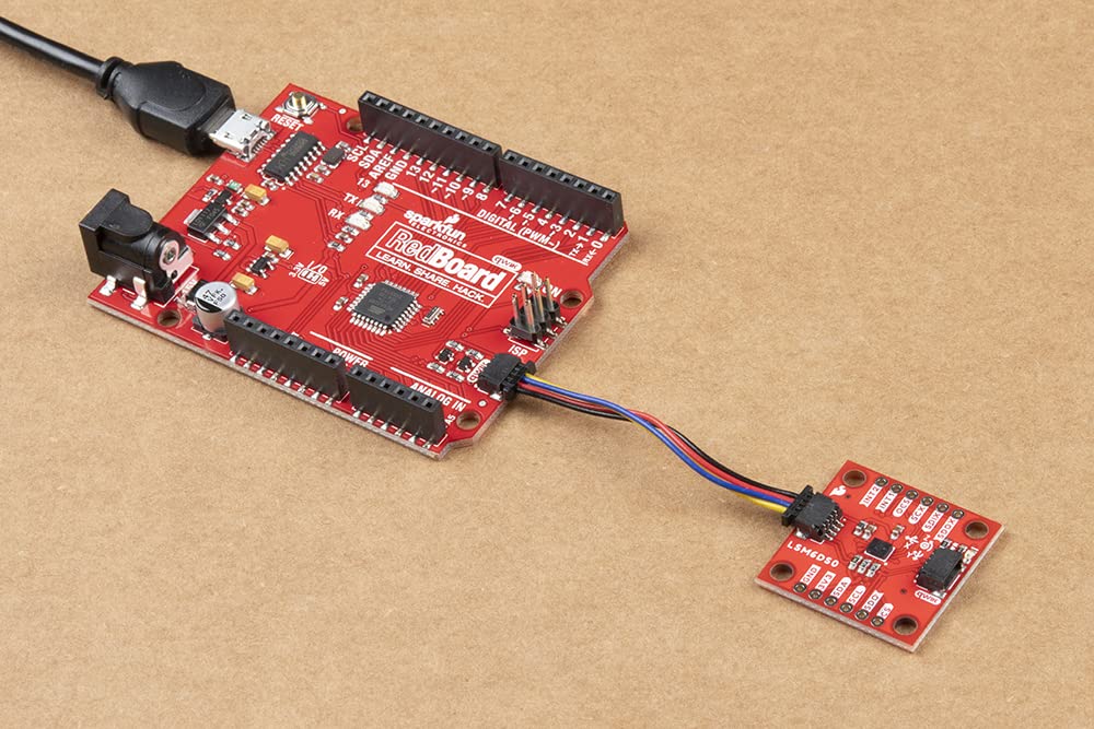 SparkFun 6 Degrees of Freedom Breakout - LSM6DSO (Qwiic) - Sense Shocks Tilt Motion Taps Count Steps Read Temperature 1.71V to 3.6V Operating Voltage Low Power Consumption Small Board