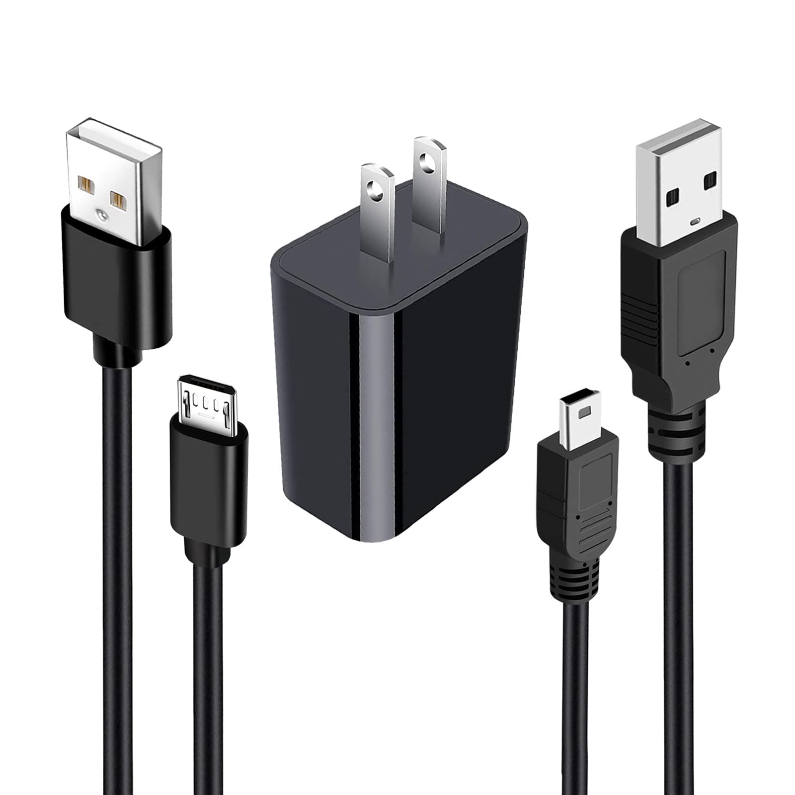 Replacement Mini USB Wall Charger Charging Cable Power Cord for OneTouch Verio IQ Blood Glucose Monitoring Meter, Garmin Drive Smart Nuvi gps & Micro USB Wall Charge for OneTouch Verio Flex Black 3FT