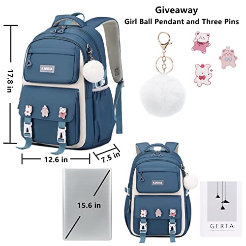 QHRIDS Girls Backpack Aesthetic Laptop Backpacks Kawaii Large Bookbag Anime Casual Travel Daypack