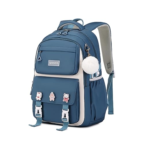 QHRIDS Girls Backpack Aesthetic Laptop Backpacks Kawaii Large Bookbag Anime Casual Travel Daypack