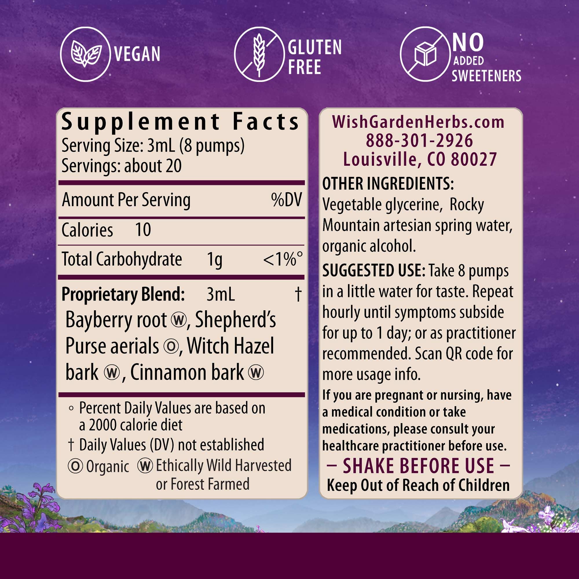 WishGarden Herbs Flow Stopper Lingering Cycle (Wombstringe) - All-Natural Herbal Formula w/Shepherd's Purse & Witch Hazel, Moderates Breatkthrough Bleeding, Blood Flow & Spotting Between Cycles, 2oz