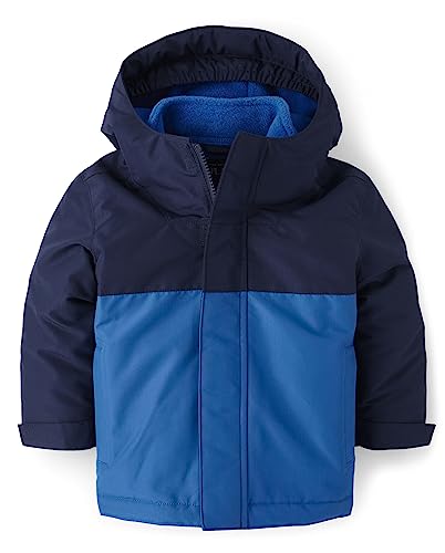 The Children's Place,and Toddler Heavy 3 in 1 Winter Jacket, Wind-resistant Water-resistant Shell, Fleece Inner,TIDAL | TOUCAN FEATHER,3T