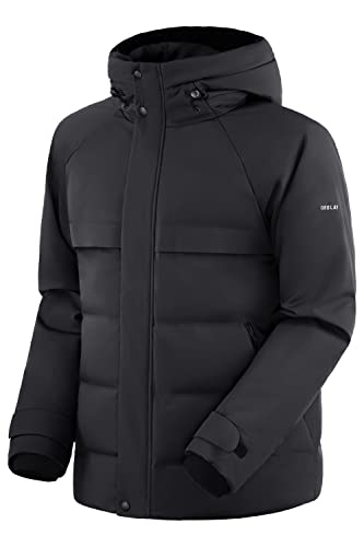 Orolay Men's Down Jacket with Adjustable Hood Black XX-Large