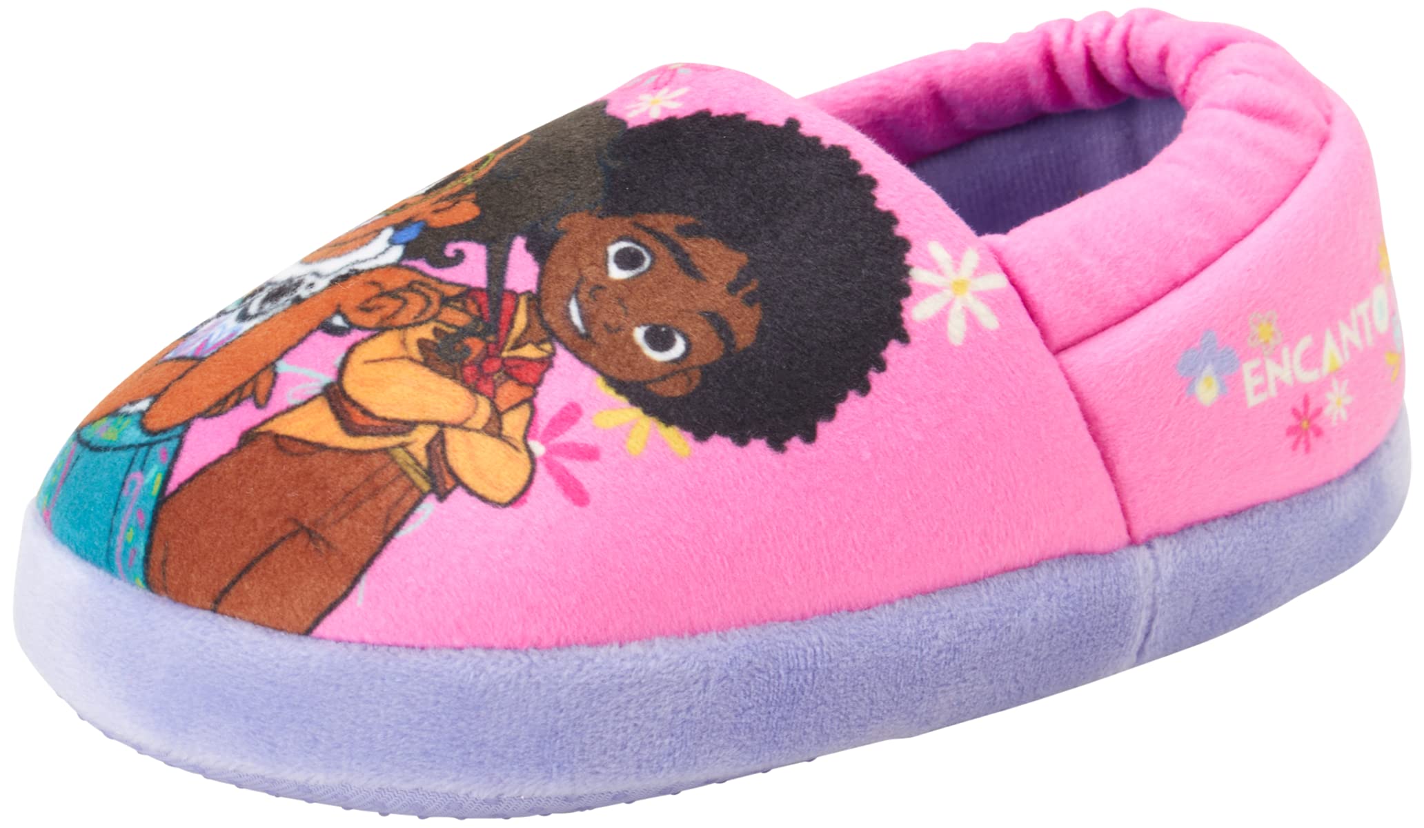 Disney Girls' Encanto Slippers - Mirabel and Luisa Plush Fuzzy Slippers, Non-Skid Sole (5-12), Size 7/8, Mirabel And Luisa