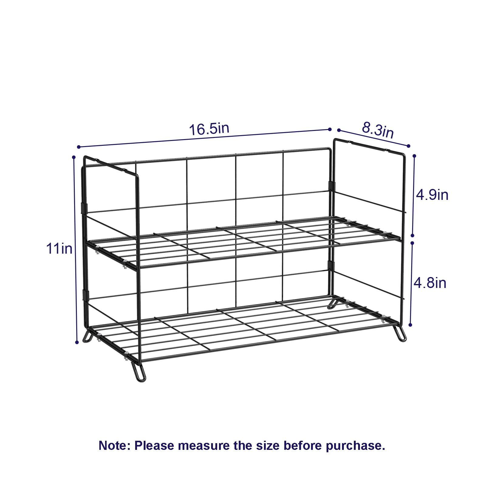 smusei Water Bottle Organizer 2 Tier Water Bottle Storage Water Bottle Rack Tumbler Organizer for Kitchen Cabinet Countertops Pantry Office - Black