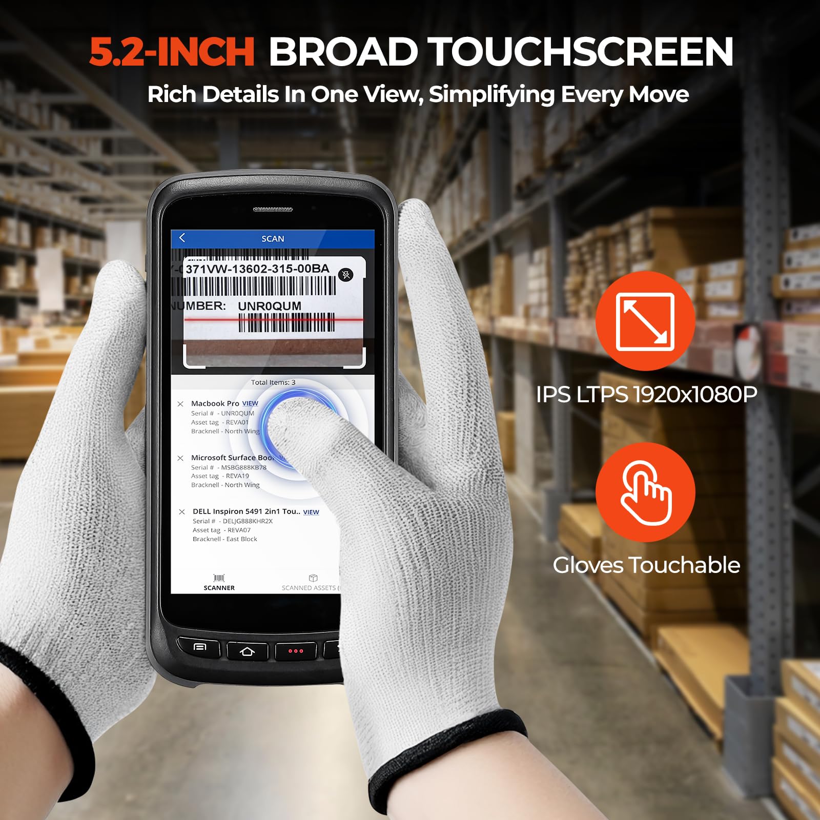 Newest 2023 Android Barcode Scanner MUNBYN Handheld Mobile Computer 1D/2D QR Zebra Scanner with Pistol Grip Android 11 Data Terminal IP65 Rugged PDA 4G Wi-Fi GPS BT 8000mAh Battery for WMS Management